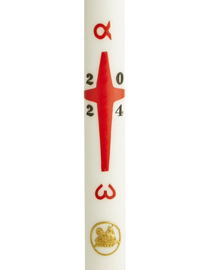 Cierge Pascal Croix Relief - Cire classique ou abeille Réf 10 ...