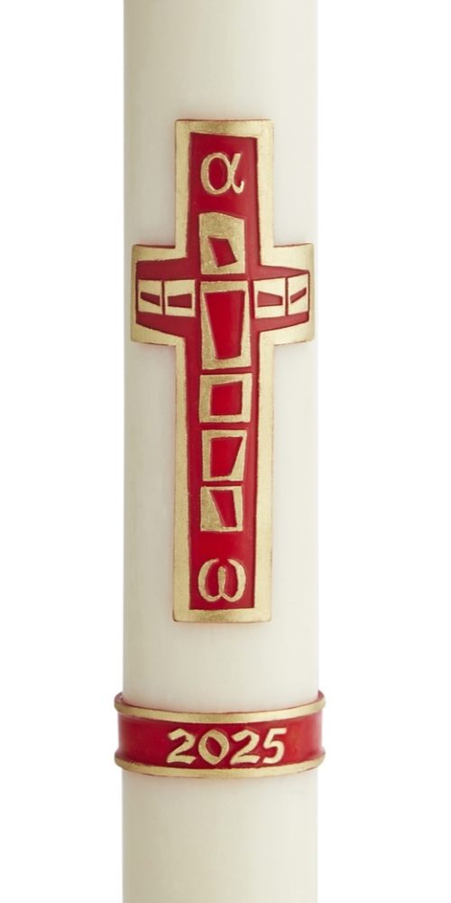 Cierge Pascal Croix Vitrail - cire classique ou abeille #Réf 14 ...