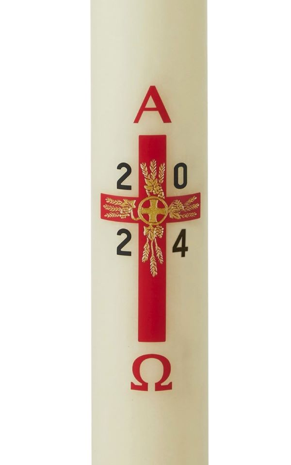Cierge Pascal Croix Epi et Vigne - Série limitée cire classique ou abe ...
