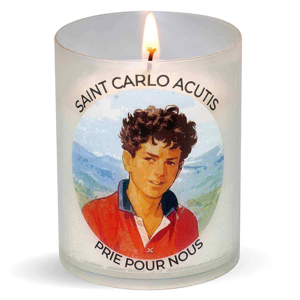Veilleuse votive Saint Carlo Acutis – Bougie chrétienne - Ciergerie ...