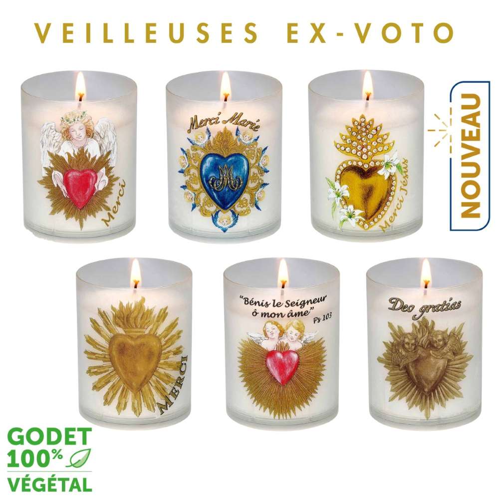 Veilleuses votives Ex-voto - Assortiment action de grâce - 6 décors ...