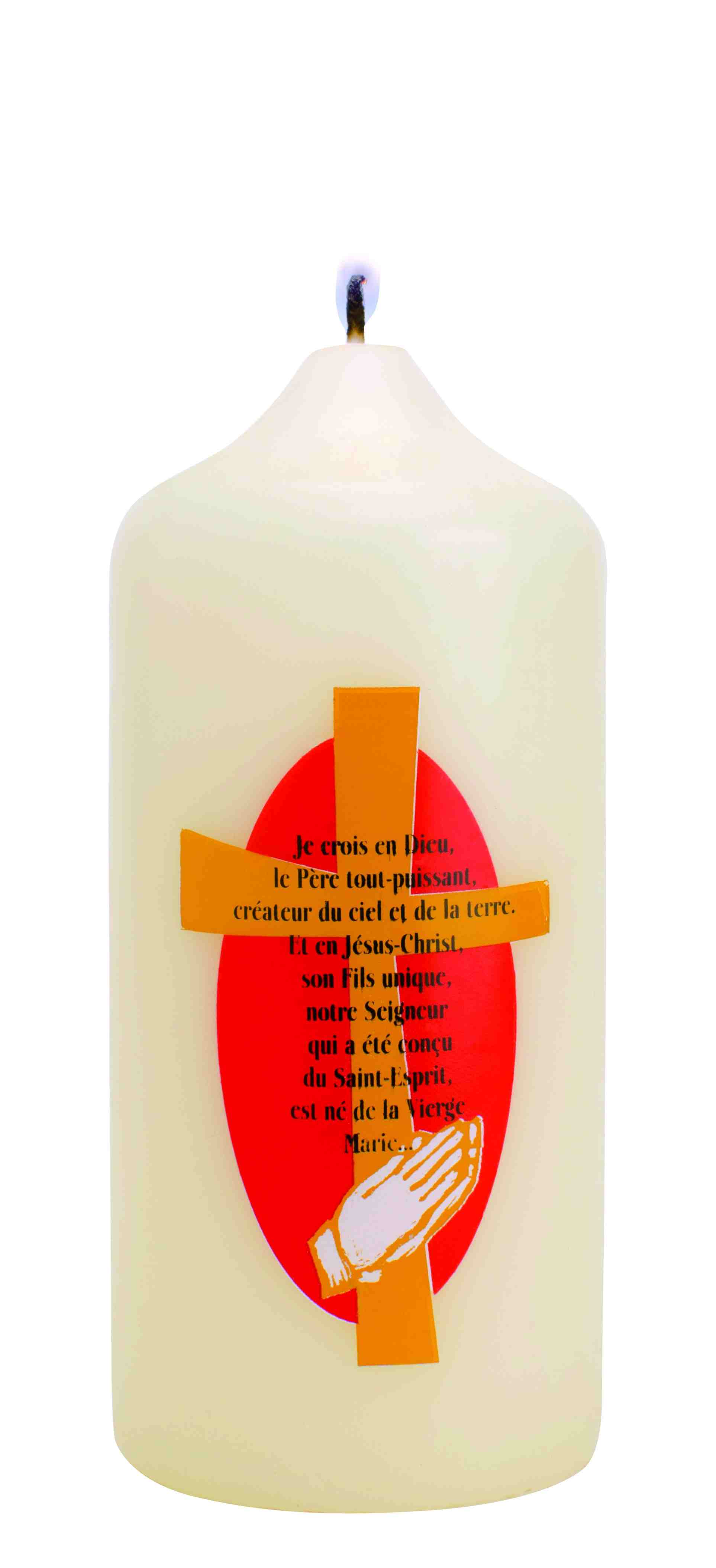 Cierge de communion "Je Crois en Dieu" (x18) | Ciergerie Desfossés ...