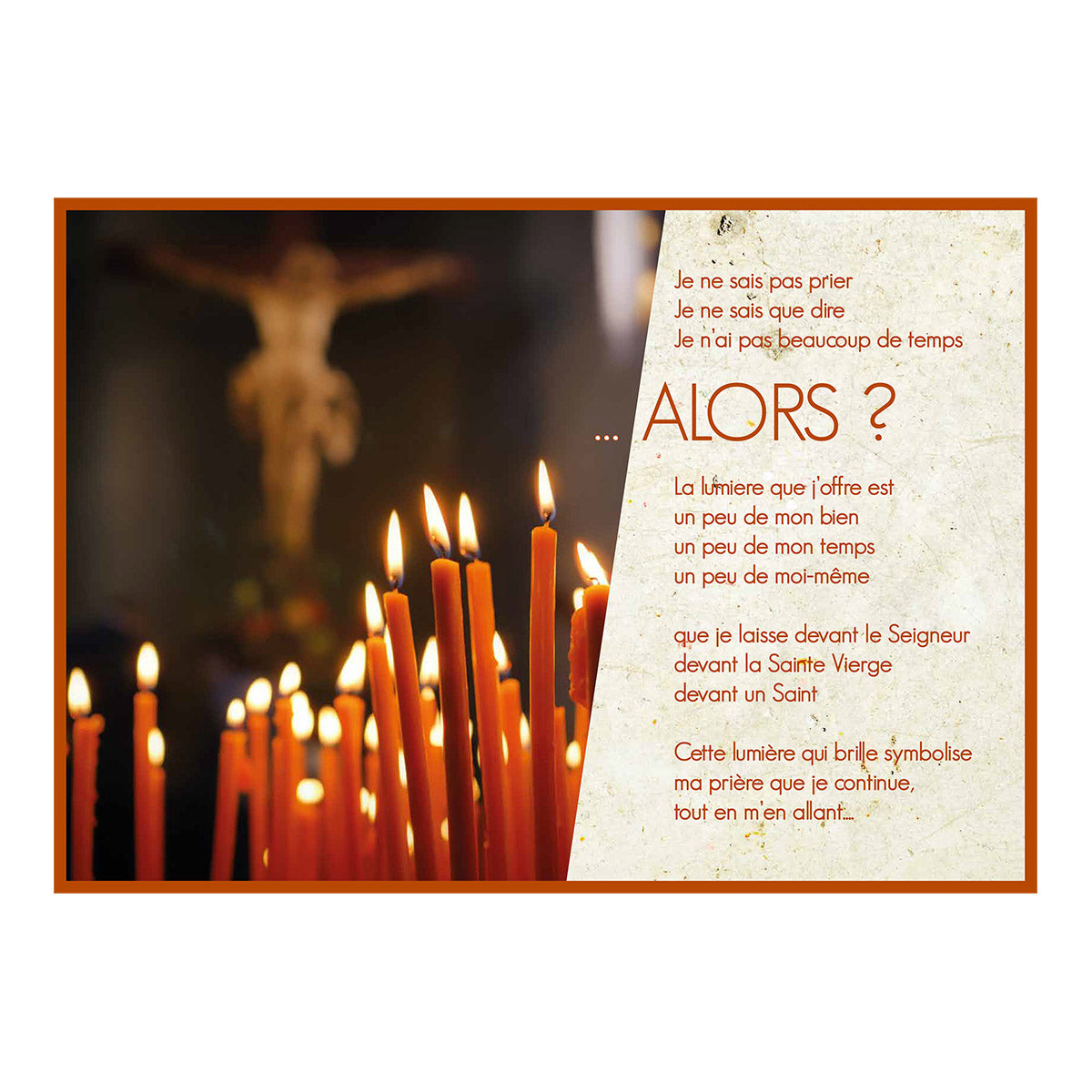 Support d'information Affiche Carte "Prière du cierge" | Ciergerie Desfossés cierges, bougies ...